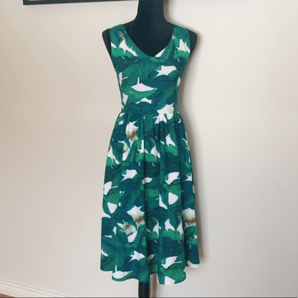 Vintage | Dresses | Vintage Green Leaf Dress | Poshmark